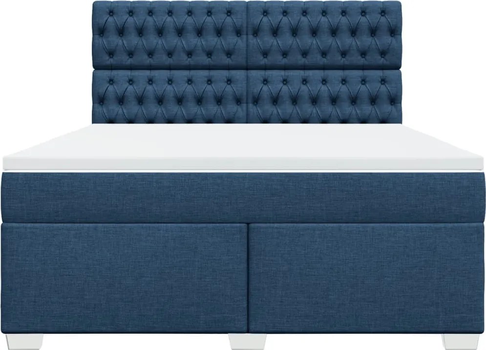Box spring postel s matrací modrá 180x200 cm textil 3292880