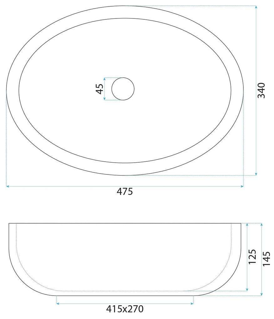 Rea Shila umyvadlo, 49 x 34 cm, bílá, REA-U6655