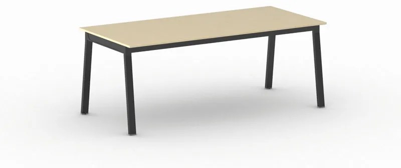 Kancelářský pracovní stůl PRIMO BASIC, černá podnož, 2000 x 900 mm, třešeň