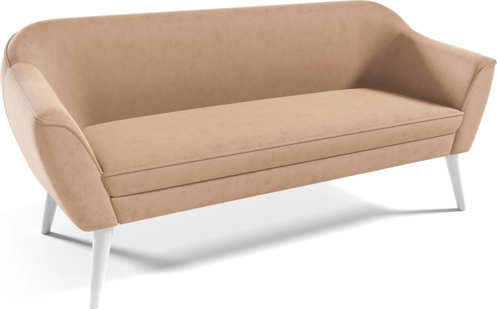 Eka Pohovka FLIX, 185 cm Látka Velutto: Hořčicová (Velutto 08), Výběr nohou: Bílé