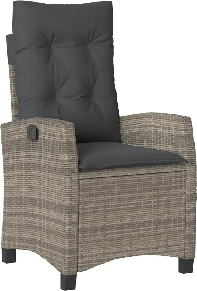 9dílný zahradní jídelní set s poduškami šedý polyratan 3212651