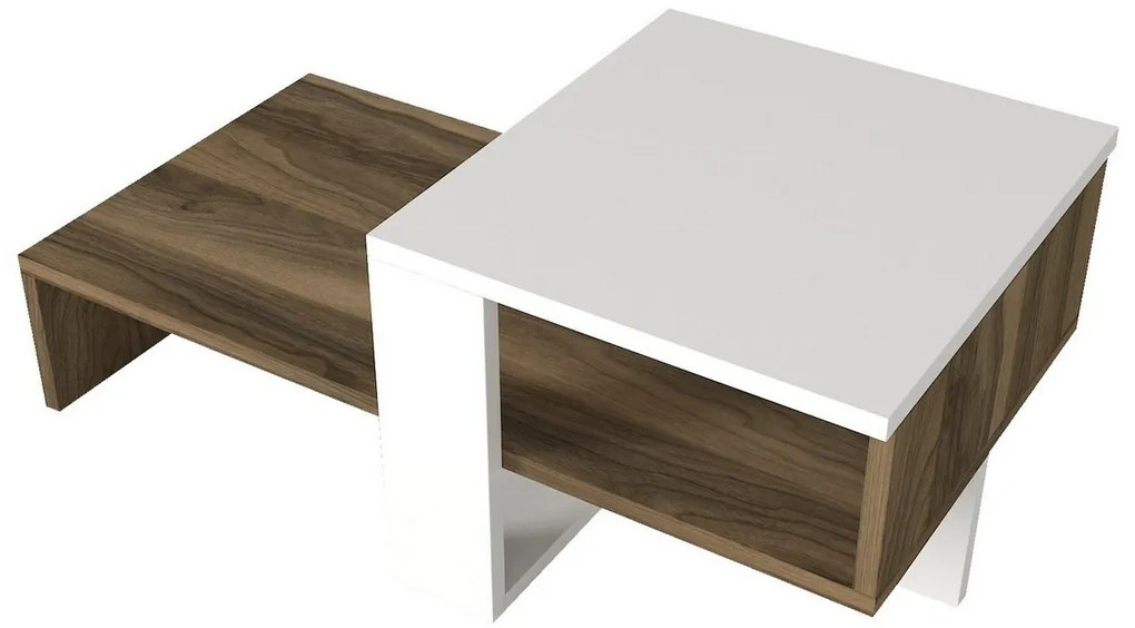 Konferenční stolek Chain White and Walnut