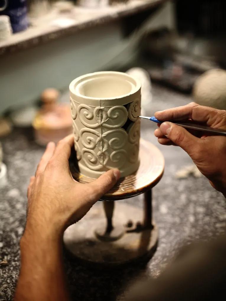 Keramika Vanya Aromalampa  KVĚT ŽIVOTA - levandulová