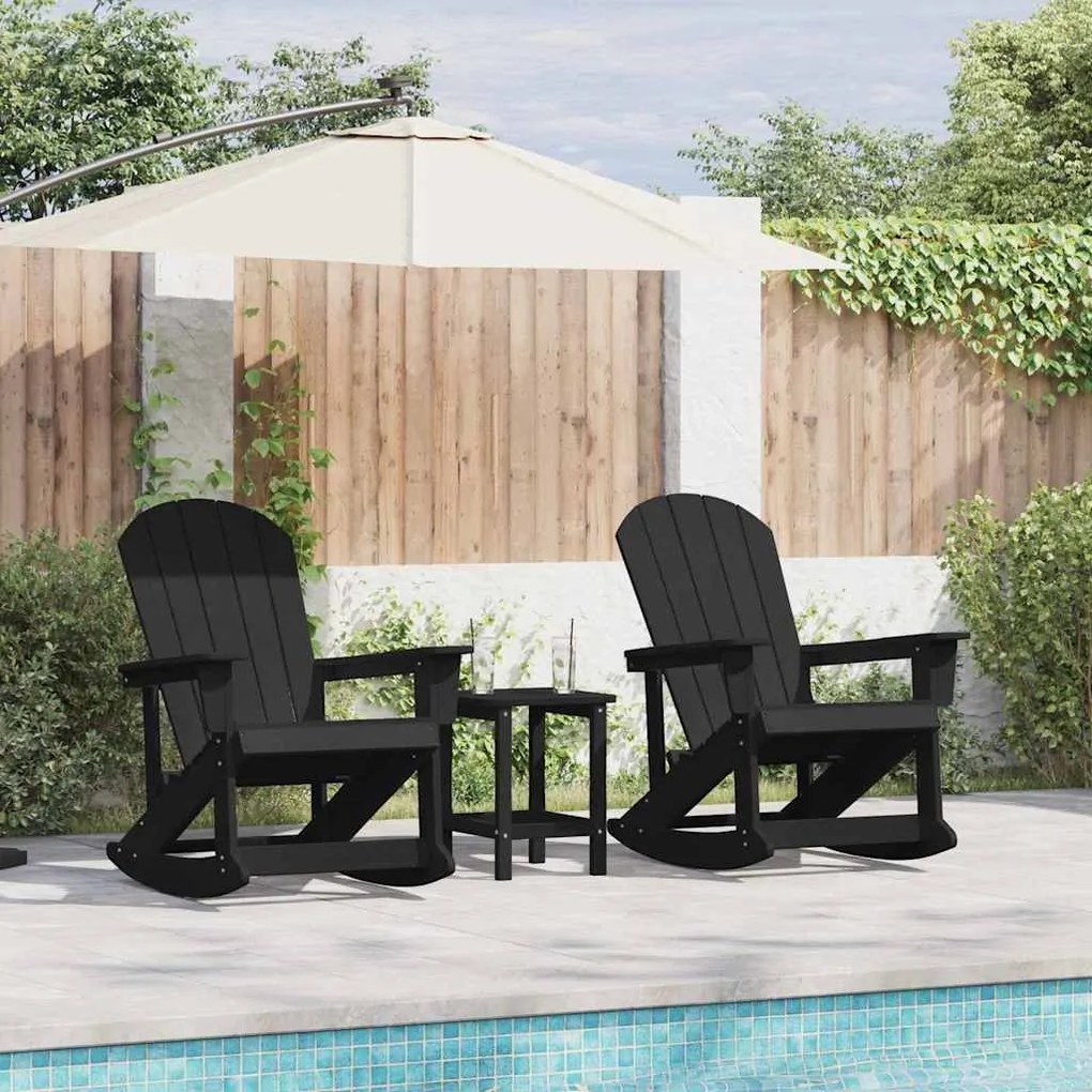 Adirondack Houpací Křesla 2 pcs Černá HDPE 3335836