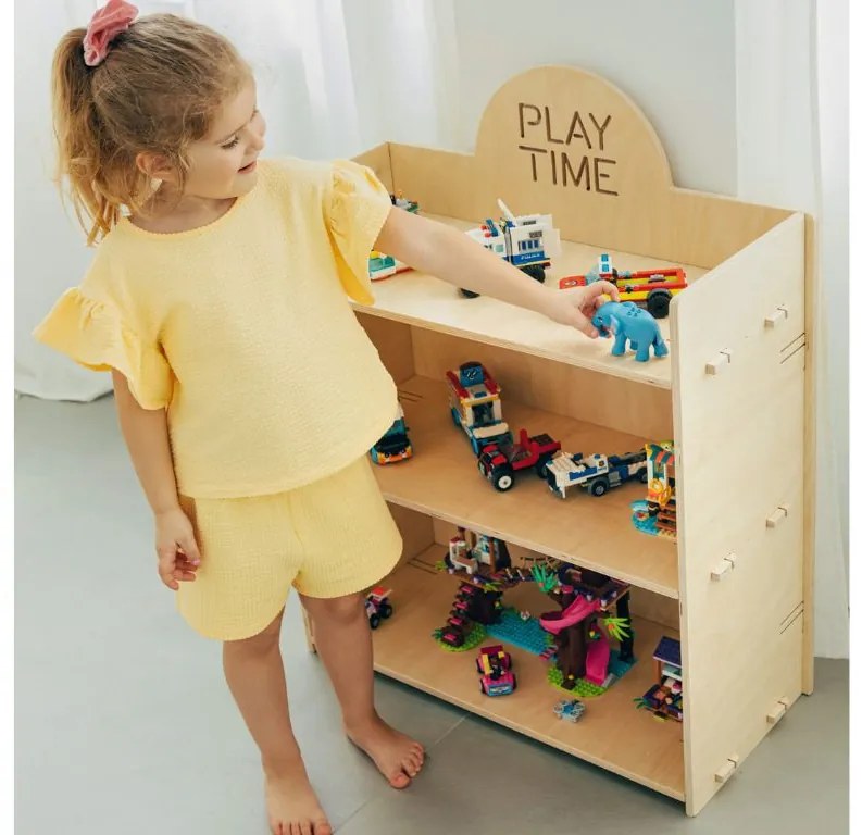 Myminihome Dřevěný regál PLAY TIME do dětského pokoje Zvolte barvu: Béžová