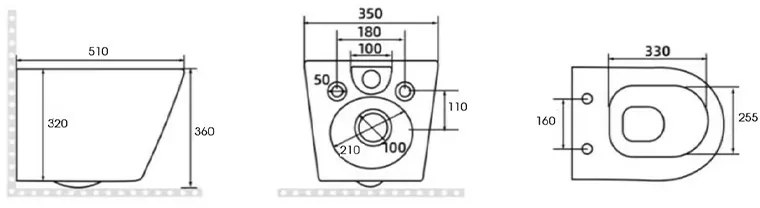 BPS-koupelny Podomítkový modul Geberit DuoFix s WC mísou RN-WH-GL-RIM-03 + ovládací tlačítko Delta 50 chrom