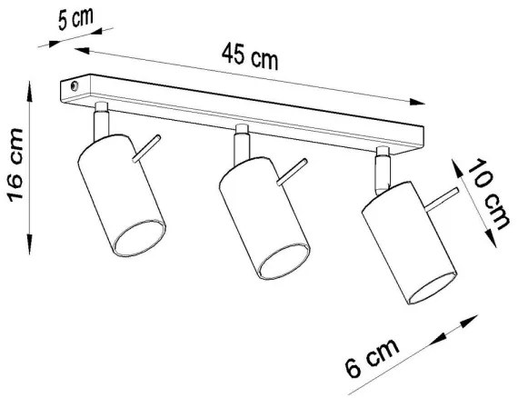 Sollux SL.0729 - Bodové svítidlo RING 3xGU10/10W/230V