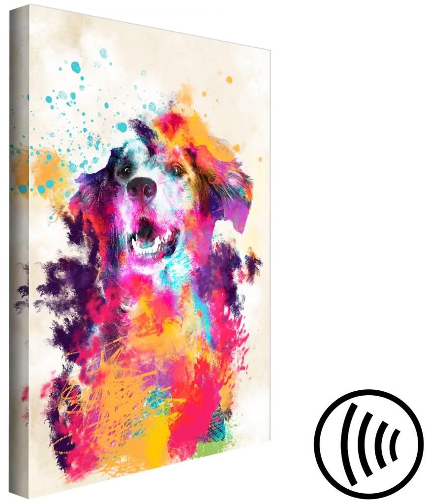 Obraz Akvarelový pes (1-dílný) svislý - futuristicky zbarvené zvíře