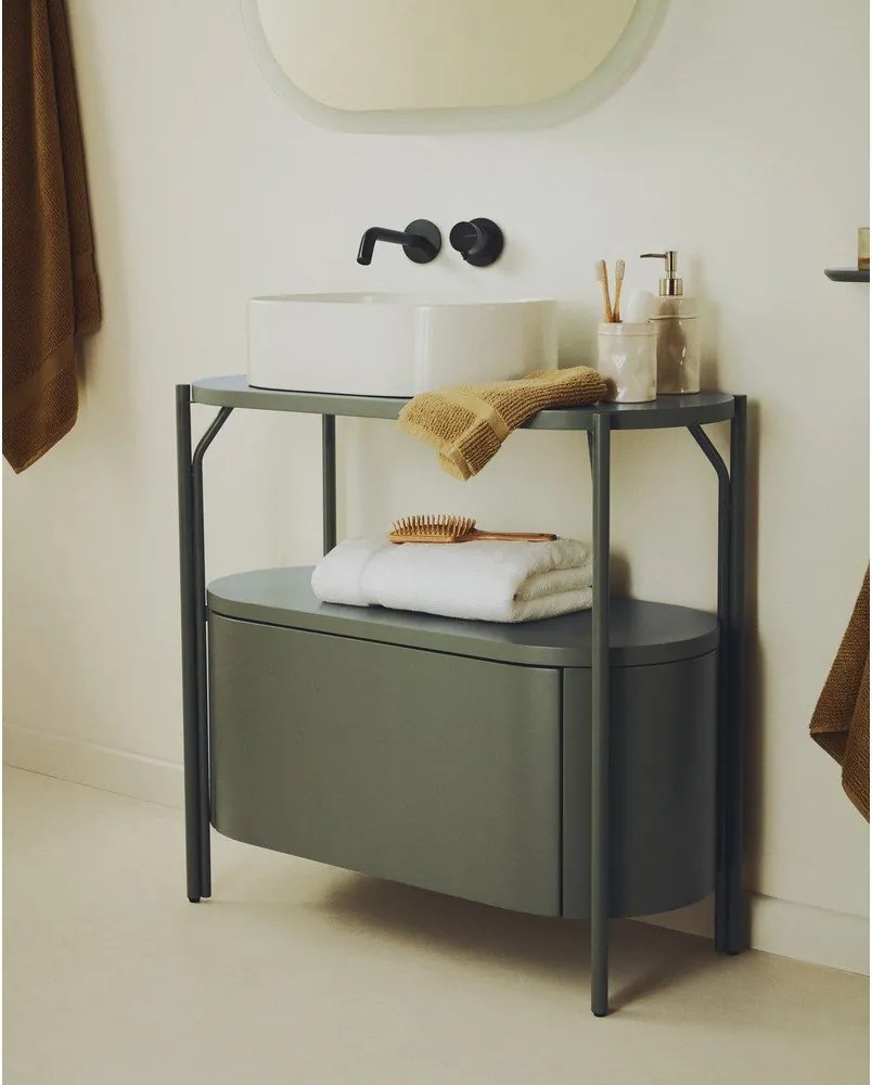 Zelená skříňka pod umyvadlo 90x81 cm Arely – Kave Home