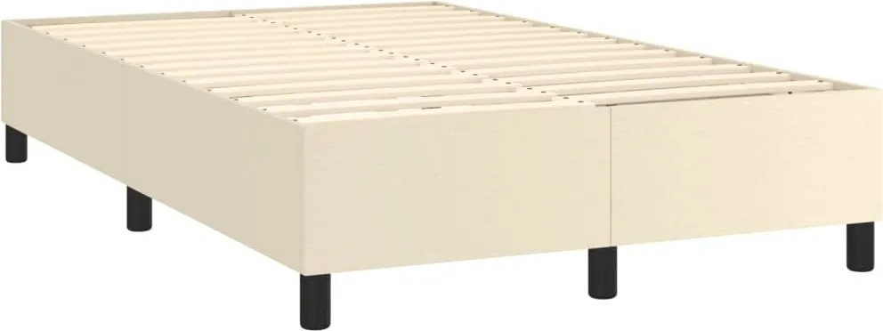 Box spring postel s matrací krémová 120x200 cm umělá kůže 3142715