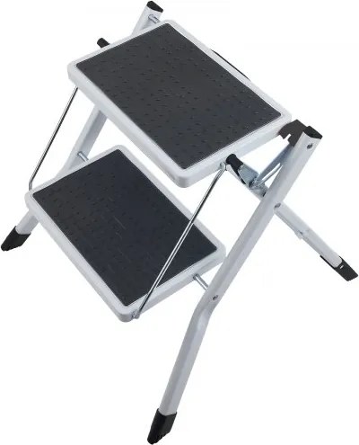 Schůdky, 2stupňová, nosnost 150 kg, Ergonomická skládací ocelová schůdková stolička