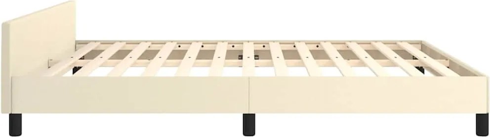 Rám postele s čelem krémový 160x200 cm umělá kůže 3125459