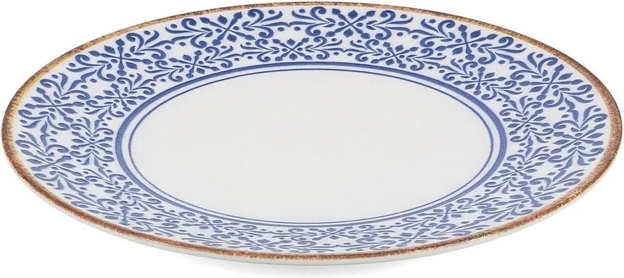 Bílý/modrý servírovací porcelánový talíř ø 32 cm Azul – BonBistro
