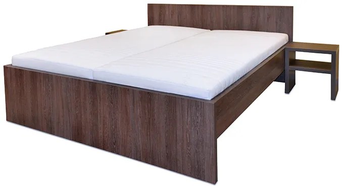Tropea - Dvoulůžková postel Délka [cm]: 190 Šířka [cm]: 160 Dekor: DUB_HNEDY