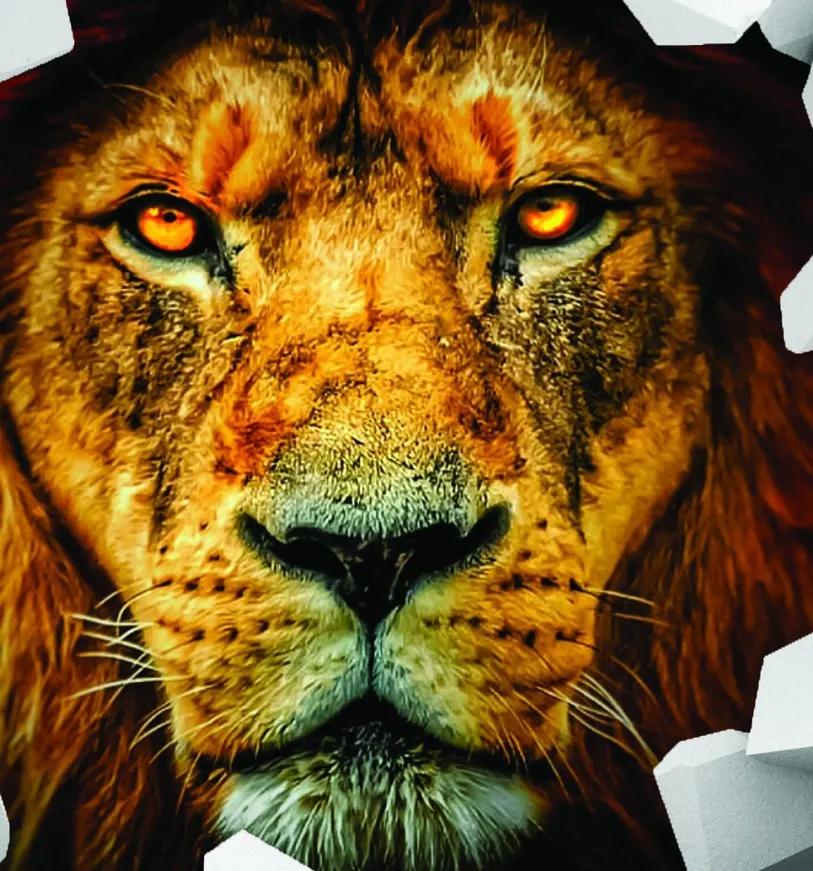 Malvis ® 3D obraz na stěnu lev Velikost: 120x80 cm