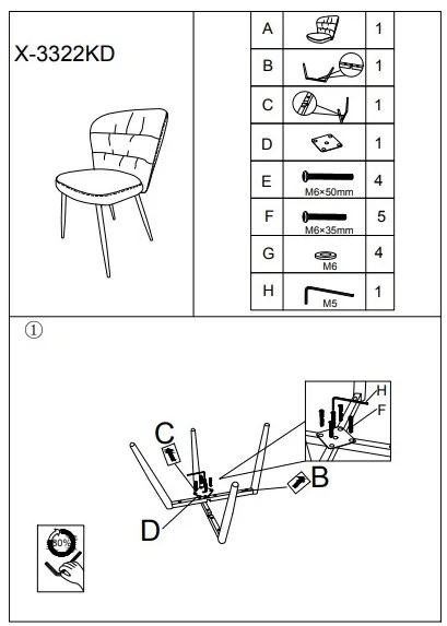 Mauro Ferretti Židle LOSANNA GRIGIA SET 2 ks 48X60,5X85 cm