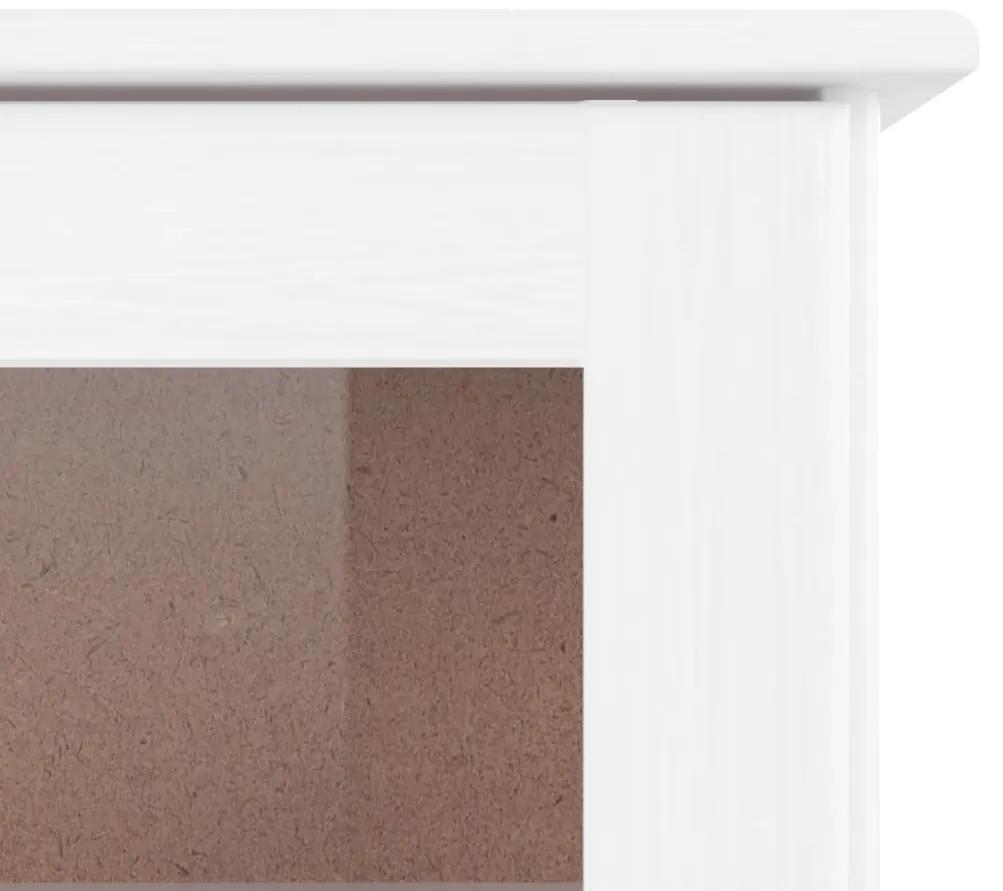 Prosklená vitrína ALTA bílá 77x35x186,5 cm masivní borové dřevo - Default Title