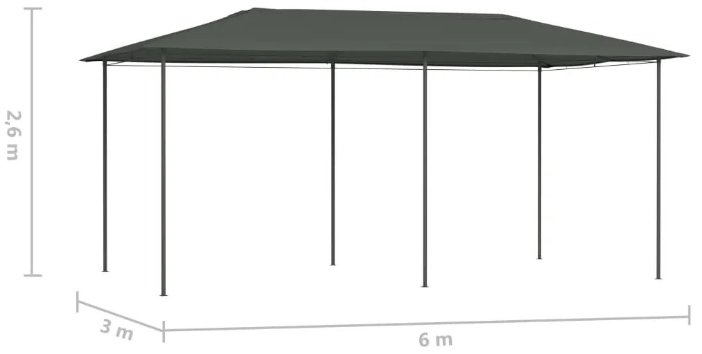 vidaXL Marketos Altán 2,98 x 5,3 x 2,59 m antracitový 160 g/m²