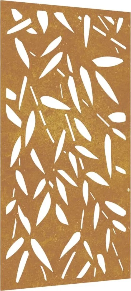 vidaXL Zahradní nástěnná dekorace 105 x 55 cm corten Bambusový list [824483]