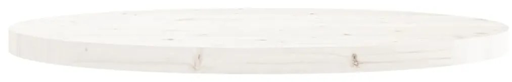 Stolní deska kulatá bílá Ø 80 x 3 cm masivní borové dřevo - Default Title