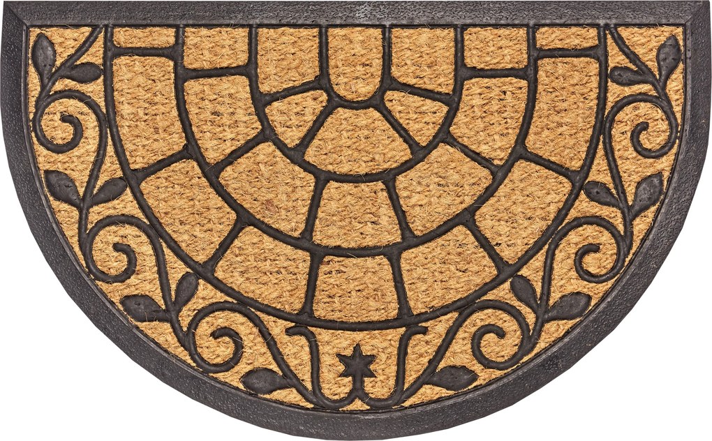 Hanse Home, Rohožka Mix Mats Cocos 105559 - na ven i na doma, 45x75 půlkruh, hnědá, chodba / předsíň
