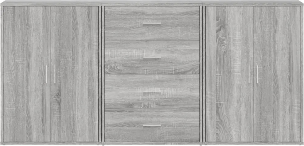 Příborníky 3 ks šedé sonoma 60 x 31 x 84 cm kompozitní dřevo 3276579