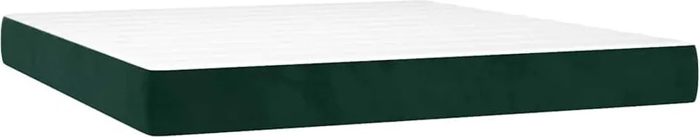 Box spring postel s matrací tmavě zelená 160x200 cm samet 3138094