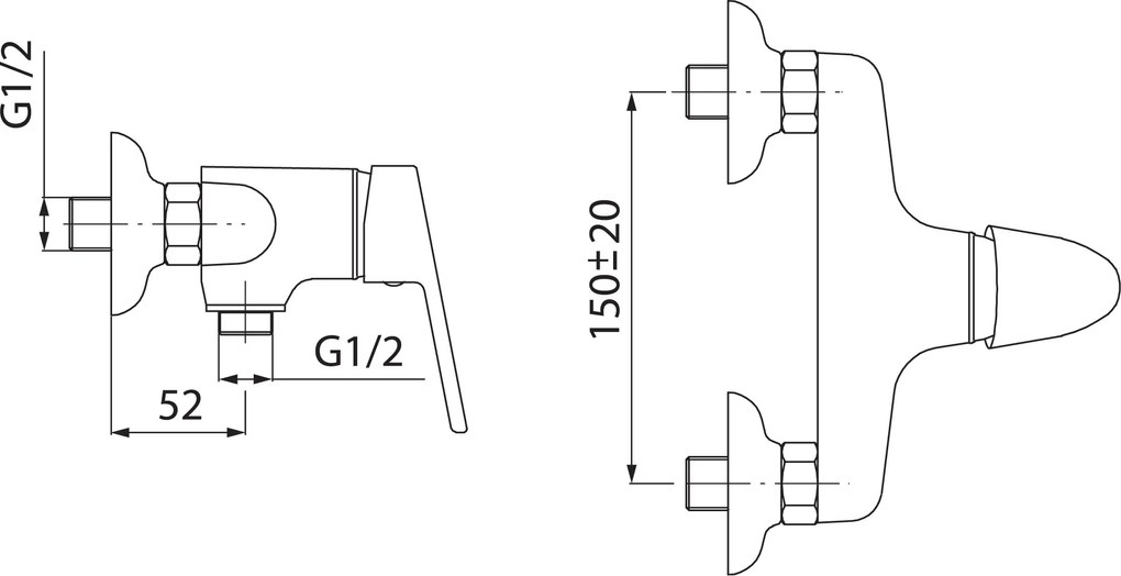 Ferro Smile Sprchová baterie 150 mm, chrom, 71060,0