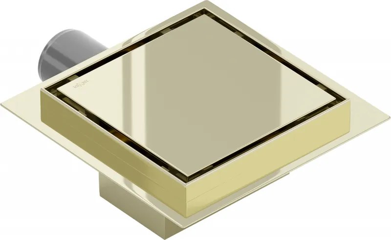 Mexen Flat nerezová podlahová vpusť 12x12 cm, zlatá, 1510012