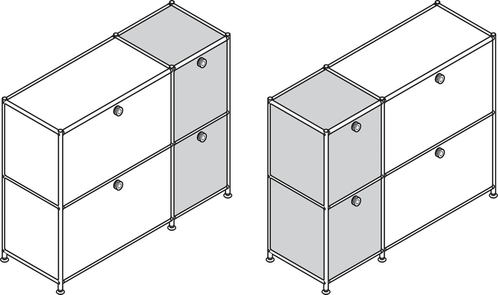 Tchibo - Kovová odkládací skříňka »Cn3« se 4 výklopnými dvířky