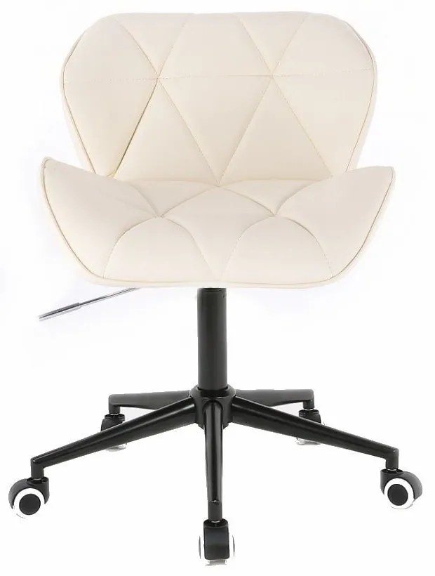 LuxuryForm DESIGN Otočná židle MILANO na černé podstavě s kolečky - krémová