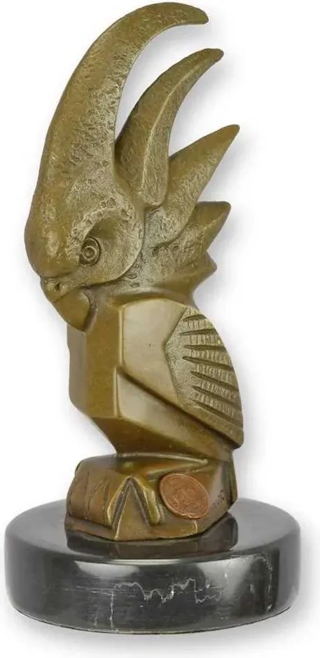 Bronzová soška Art Deco kakadu