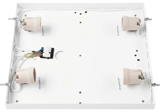 Stropní svítidlo NATURAL SQUARE 4xE27/15W/230V 39x39 cm borovice/černá