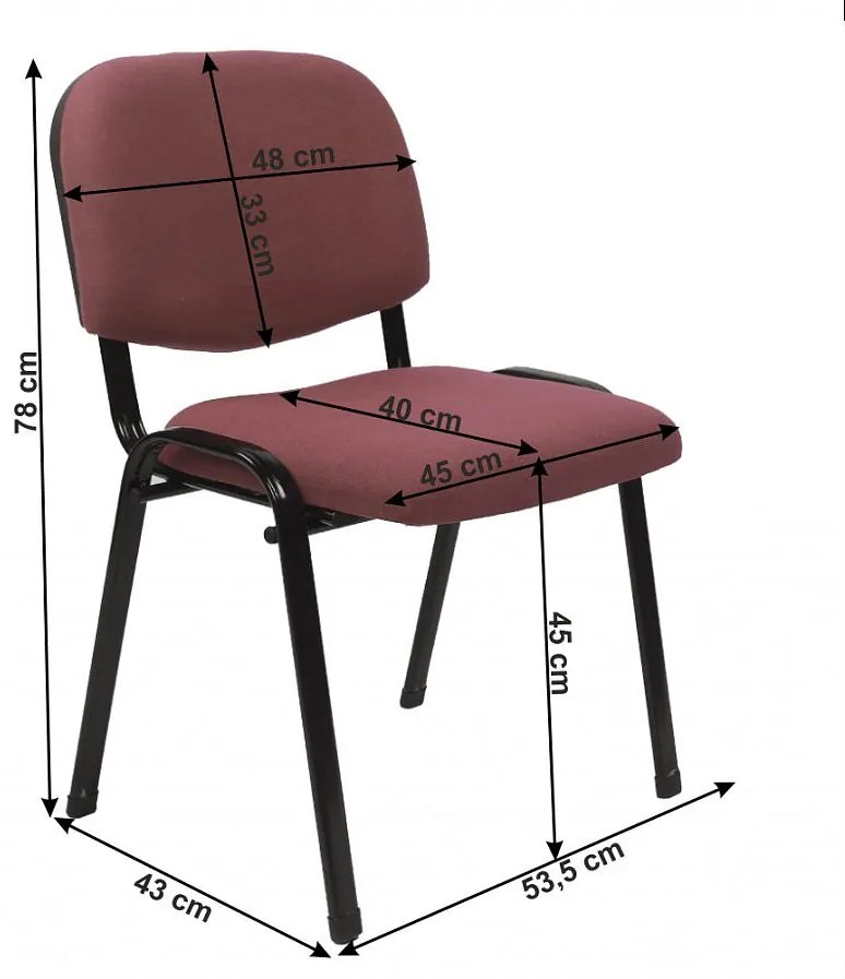 Tempo Kondela Konferenční židle ISO 2 NEW stohovatelná, červenohnědá