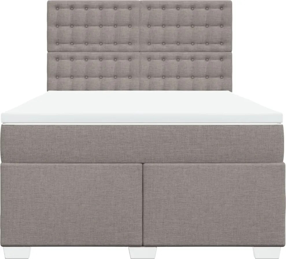 Box spring postel s matrací taupe 160x200 cm textil 3292857