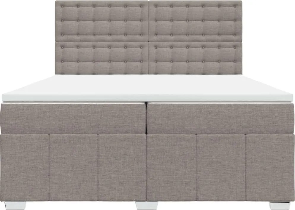 Box spring postel s matrací taupe 200x200 cm textil 3294093