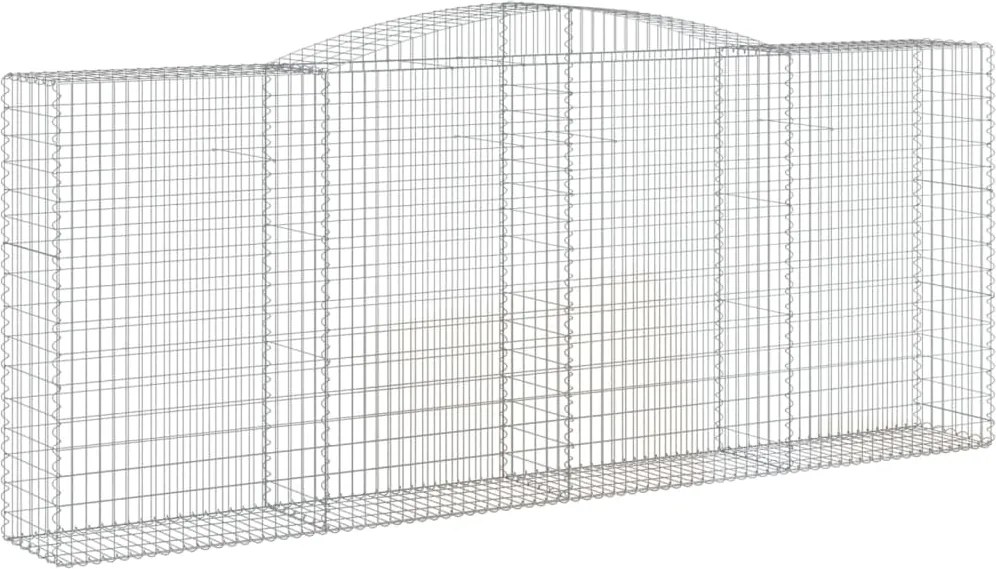 Klenuté gabionové koše 8 ks 400x50x160/180cm pozinkované železo 3147041