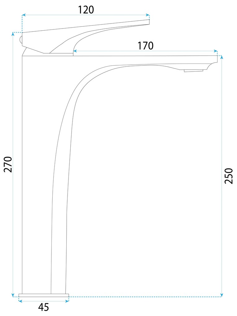 Umyvadlová baterie REA JOE vysoká, kartáčovaná zlatá