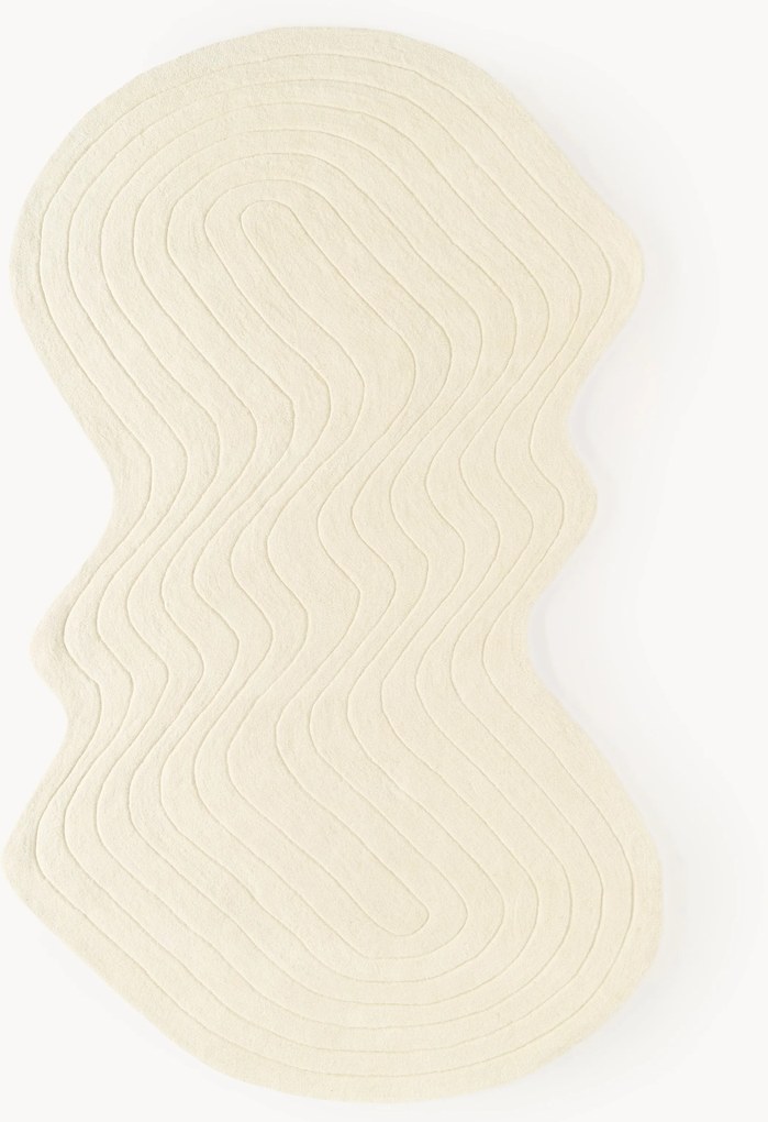 Ručně všívaný vlněný koberec v organickém tvaru Aliza