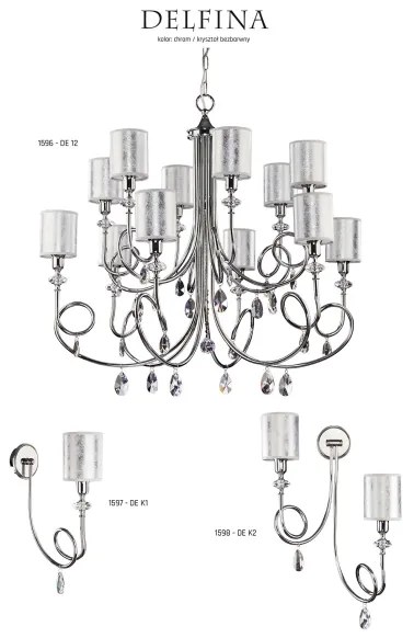 Jupiter 1598 - DE K2 CH - Nástěnné křišťálové svítidlo DELFINA 2xE14/40W