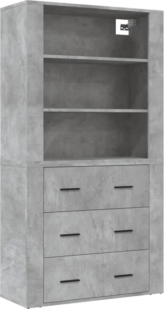 Skříň highboard betonově šedá kompozitní dřevo 3185395