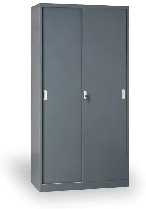 B2B Partner Kovová skříň s posuvnými dveřmi, 1990 x 1200 x 450 mm, tmavě šedá