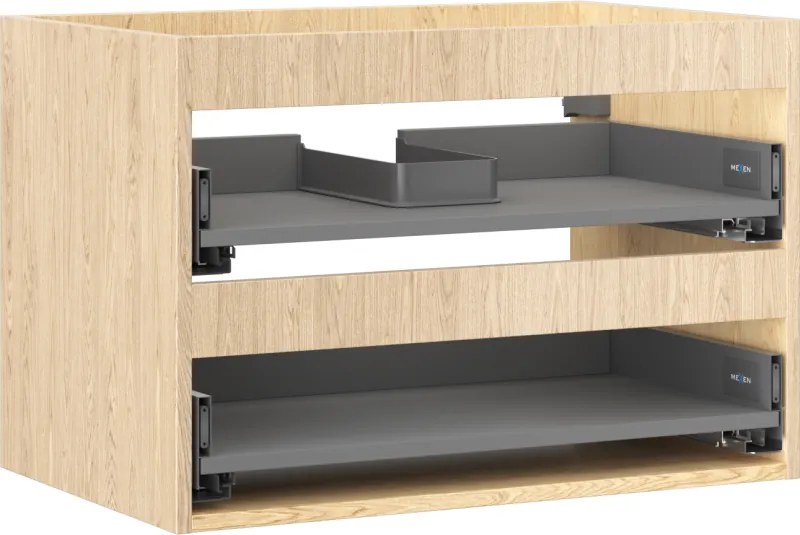 Mexen Box-A, závěsná skříňka 70 cm, 2 zásuvky, dub, 91AX0-0700-470-2-81