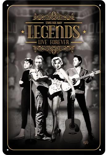 Postershop Plechová cedule: Legends Live Forever - 30x20 cm