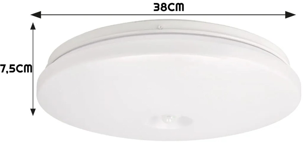ECOLIGHT LED stropní svítidlo 24W IP44 PIR neutrální bílá