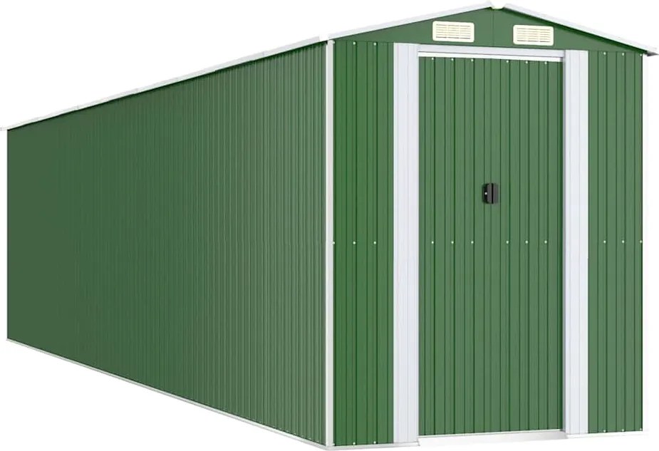 Zahradní kůlna zelená 192x855x223 cm pozinkovaná ocel 3147435