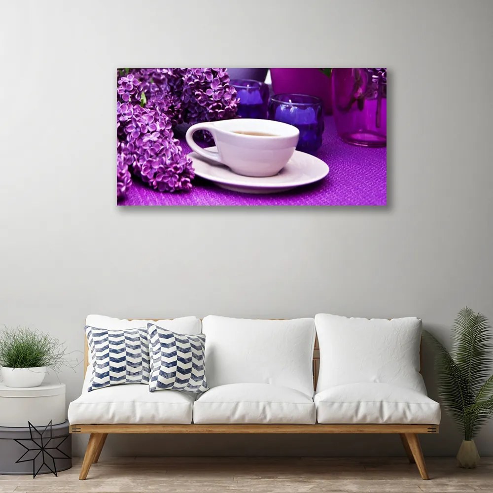 Obraz na plátně Hrnek Květiny Rostlina 125x50 cm