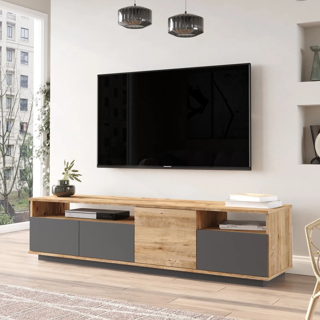 Hanah Home TV stolek FR5-AA, Atlantic Borovice, Antracitová