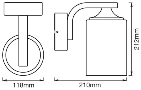 Ledvance - Venkovní nástěnné svítidlo CYLINDER 1xE27/60W/230V IP43 černá