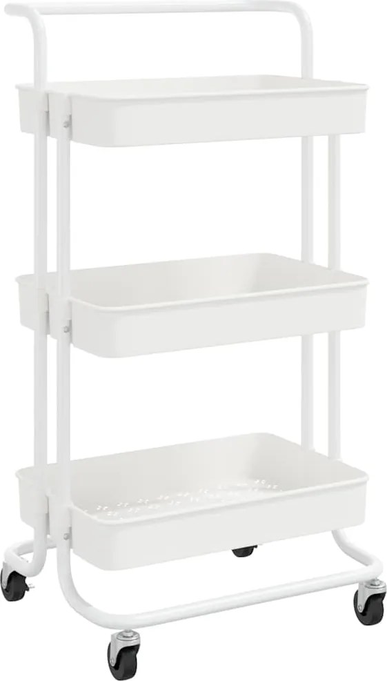 Kuchyňský vozík se 3 patry bílý 42 x 35 x 85 cm železo a ABS 336336